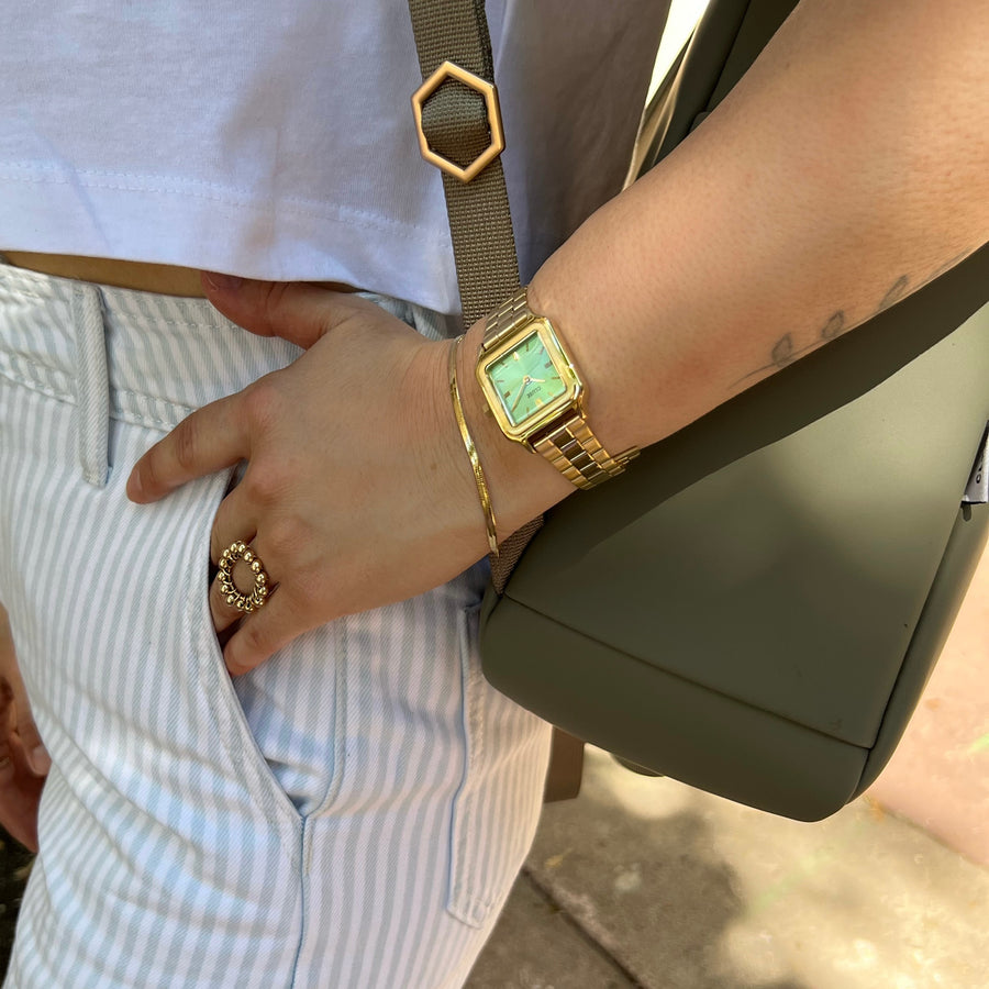 CLUSE Gracieuse Petite Watch CW11809 Gold/Green, Square - Official ...