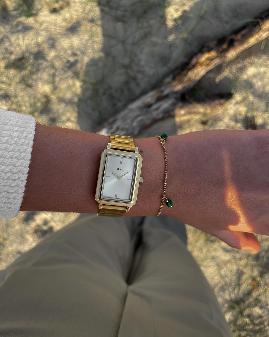 CLUSE Fluette Steel Watch Woman CW11507 Full Gold Rectangular ...