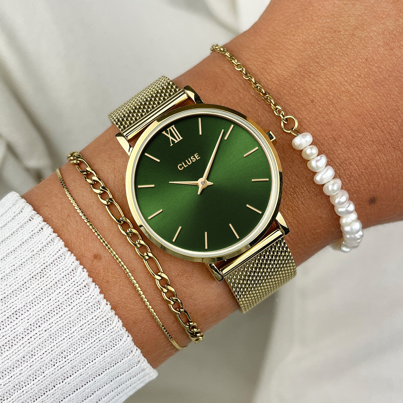 CLUSE Minuit Watch CW10206 Green/Gold - Official CLUSE Store