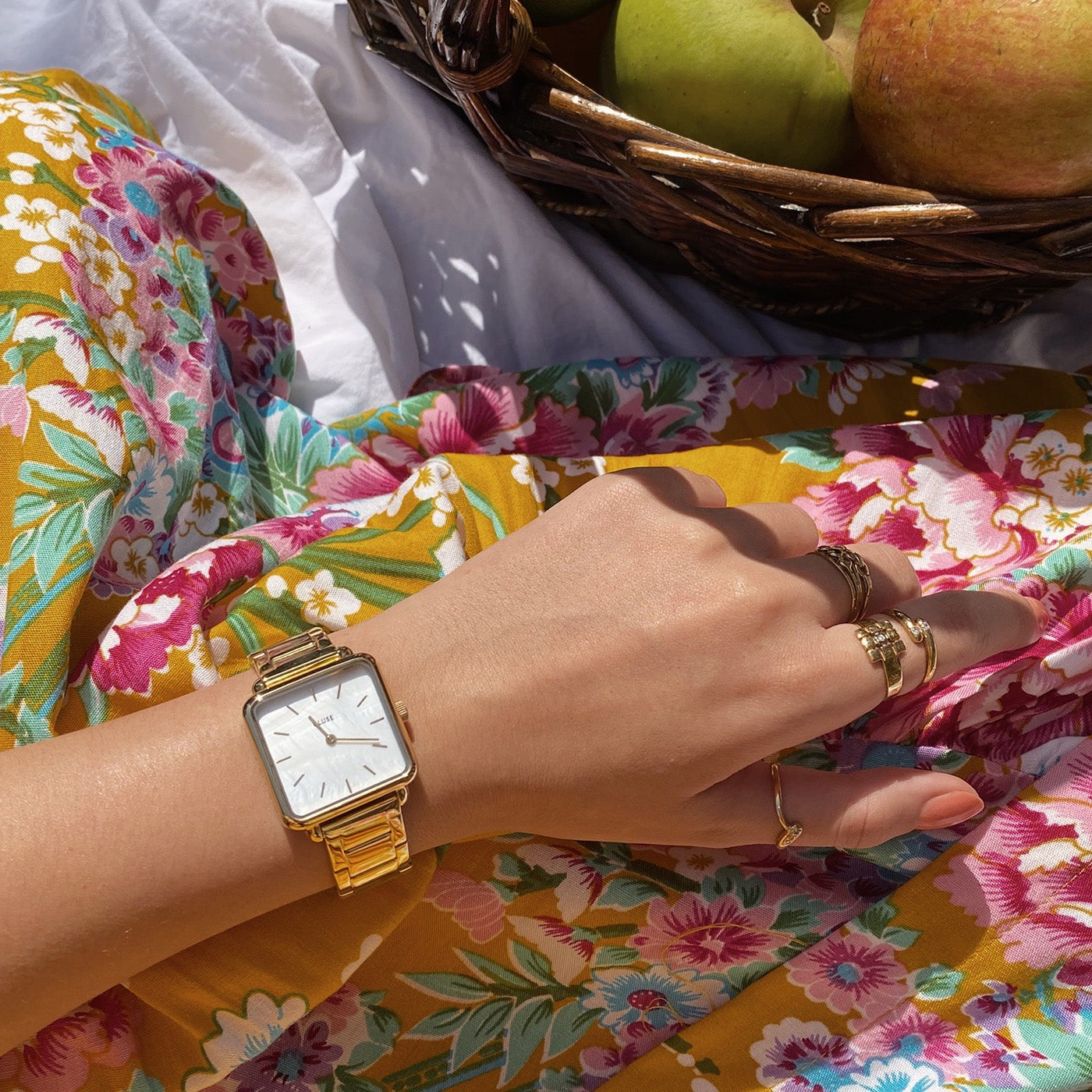 CLUSE La Tétragone Watch CL60026S Gold/Mother of Pearl, Square ...